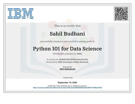 Earned Python For Data Science Certification From Ibm Sahil B Posted On The Topic Linkedin