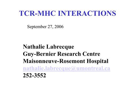 Ppt Tcr Mhc Interactions Powerpoint Presentation Free Download Id