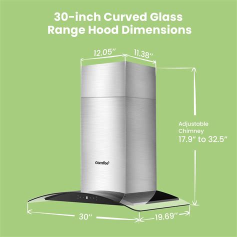 30 Inch Curved Glass Gesture Sensing Control Range Hood Comfee Comfee
