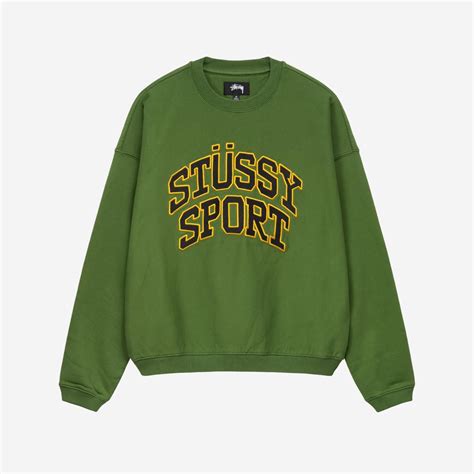 스투시 릴렉스드 오버사이즈 크루넥 그린 Stussy Kream