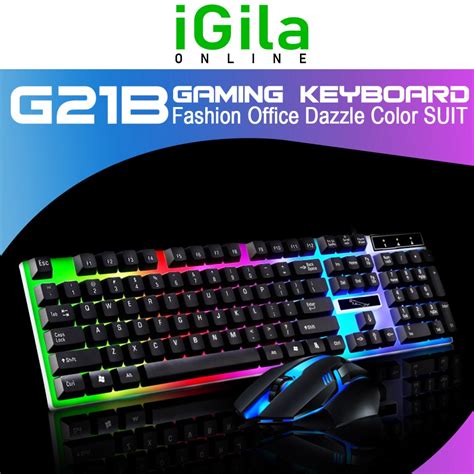 G21 G21b Rgb Gaming Keyboard Wired Usb Luminous Gaming Keyboard Mouse Computer Manipulator