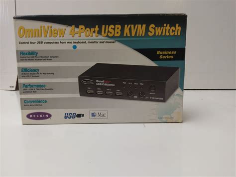Belkin 4 Port USB KVM Switch Business Series Control PS 2 USB With Cab Only 24 99