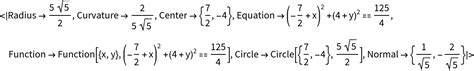 OsculatingCircleProperties Wolfram Function Repository