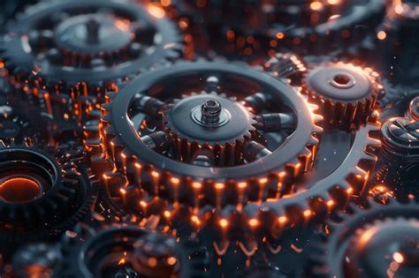 Premium Photo Behold The Elegant Dance Of Interconnected Gears I Generative Ai