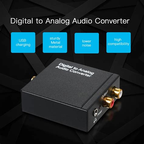 Digital To Analog Audio Converter Toslink And Spdif Coaxial Inputs To Analog Rca L R And Aux 3