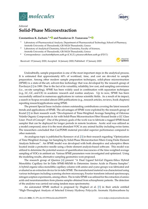Pdf Solid Phase Microextraction