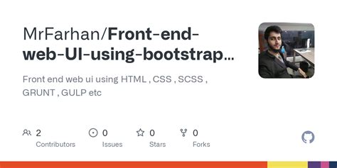github mrfarhan front end web ui using bootstrap 4 front end web ui using html css scss