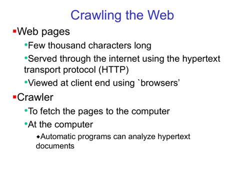 crawling the web web pages