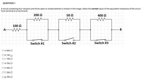 Solved QUESTION 1 A Circuit Containing Four Resistors And Chegg Com