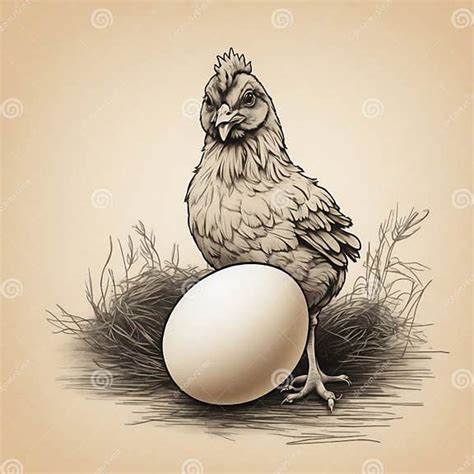 Sepia Retro Graphics With An Easter Egg Stock Illustration Illustration Of Agriculture Wing
