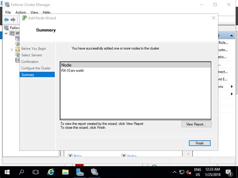 Windows Server 2016 WSFC Add Nodes Server World