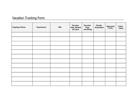 Employee Vacation Tracker Template