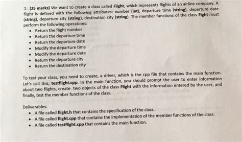 Solved 1 25 Marks We Want To Create A Class Called