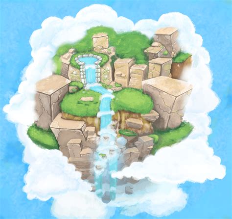 Floating Island Drawing On Behance Floating Island Drawing On Behance