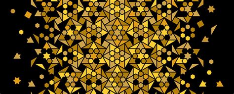 고급스럽고 풍부한 아랍 패턴 골드와 블랙 벡터 무작위 모자이크 아라베스크 벡터 원활한 패턴 컬러 타일 분해와 기하학적 하프톤 텍스처 중동 문화에 대한 스톡 벡터 아트 및