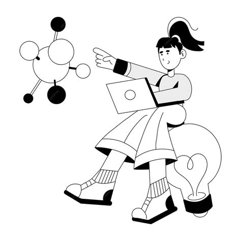 Premium Vector A Hand Drawn Illustration Of Lab Assistant