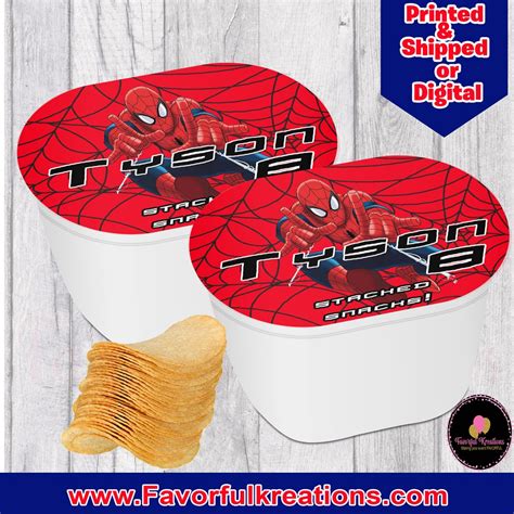 Spiderman Stacked Snacks Spiderman Chips Spiderman Favors Spiderman