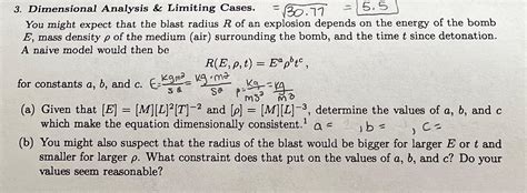 Solved 3 Dimensional Analysis And Limiting Cases 307755