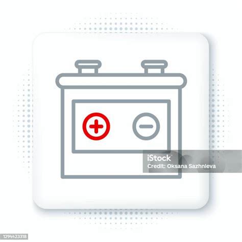 흰색 배경에 격리 된 라인 자동차 배터리 아이콘 어큐뮬레이터 배터리 에너지 전력 및 전기 축적기 배터리 다채로운 개요 개념 벡터 누름 버튼에 대한 스톡 벡터 아트 및 기타
