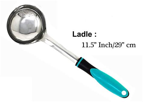 5 Plain Chamcha Set Stainless Steel Plastic Handle For Kitchen Size