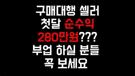 해외구매대행 셀러 첫달 수익 마진율 공개 Youtube