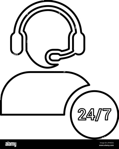 Customer Support 24 7 Icon Flat Style Vector Eps Use In Infographics