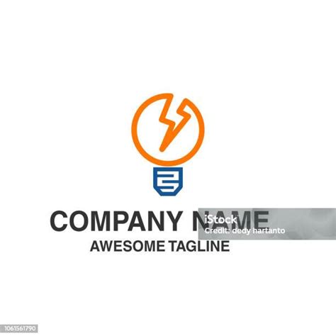전구 램프 전기 로고입니다 혁신 아이디어 전기 기호입니다 로고 템플릿 사용에 대 한 준비 0명에 대한 스톡 벡터 아트 및 기타