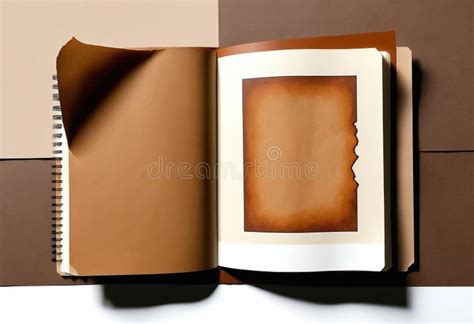 Empty Blank Sketchbook Mock Up With Brown Craft Paper Stock Illustration Illustration Of Blank