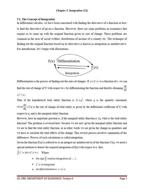 Chapter 5 Integration Pdf Integral Derivative