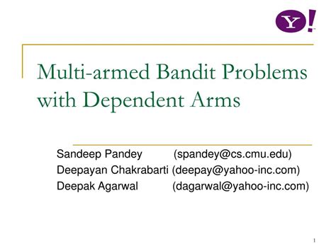 Ppt Multi Armed Bandit Problems With Dependent Arms Powerpoint Presentation Id1835100