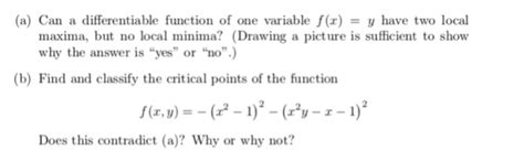 Solved A Can A Differentiable Function Of One Variable Chegg