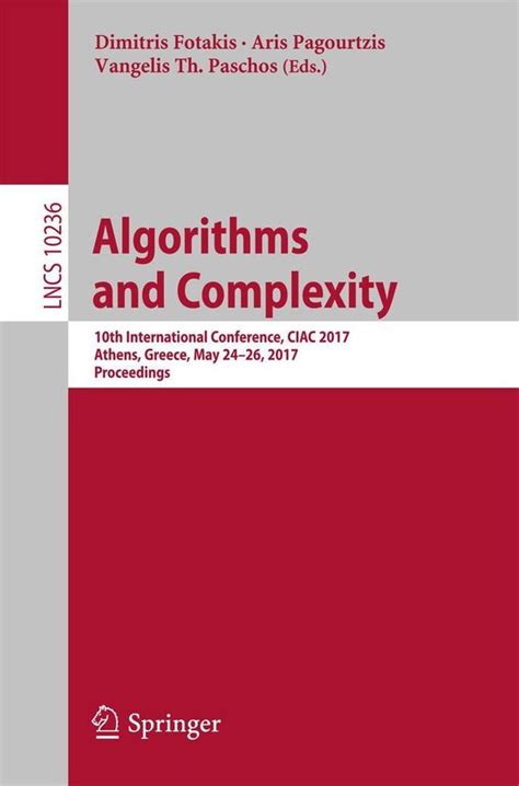 Lecture Notes In Computer Science 10236 Algorithms And Complexity Ebook