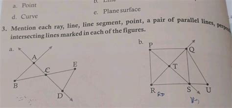 3 Mention Each Ray Line Line Segment Point A StudyX