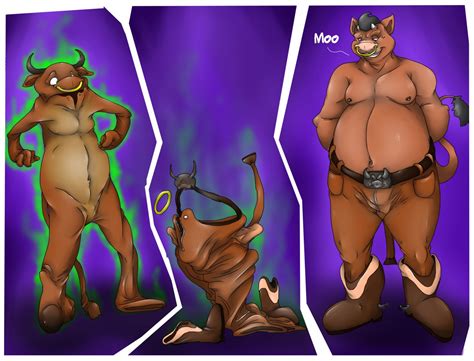 rule 34 belt bovine brown fur cattle clothing transformation furry
