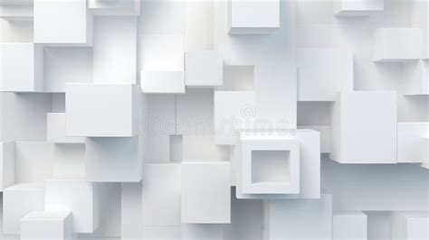 Minimalist Geometric Shapes On 3d Abstract White Cube Background For