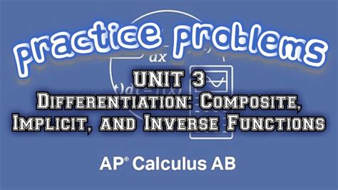 Ap Calculus Ab Unit 3 Differentiation Composite Implicit And Inverse Functions Youtube