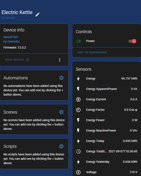 tasmota device not showing a tasmota switch no relay in the