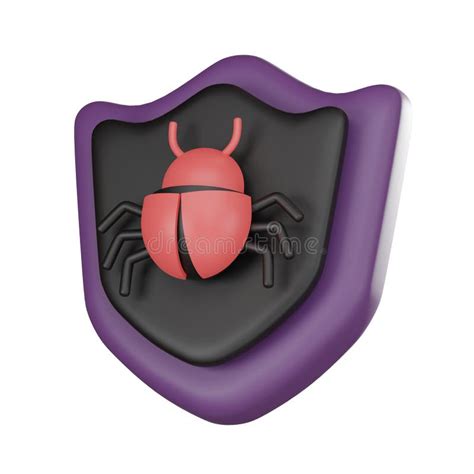 Antivirus Bug Icon For Cyber Security Concept Digital Protection 3d Render Stock Illustration