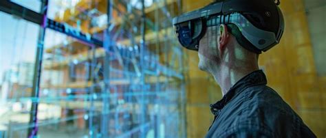 Engineer Using Augmented Reality In Mixed Reality Integration Premium