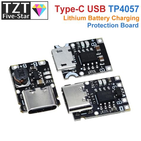 Type C Usb Tp4057 1a Lithium Battery Charging Protection Board Module Polymer Battery Over
