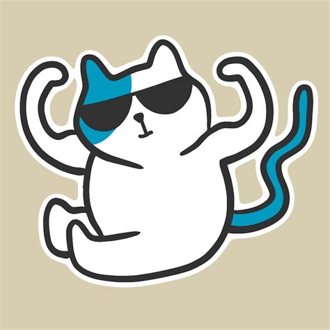 Kawaii Stickers Gato Conjunto De Lindas Emociones Aisladas Sobre Fondo