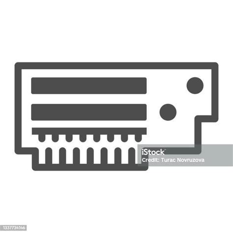 Pci 익스프레스 보드 솔리드 아이콘 전자 개념 백그라운드에 Perepheral 구성 요소 상호 연결 벡터 사인 모바일 개념 및 웹 디자인을위한 글리프 스타일 아이콘 벡터