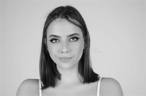 Beauty Portrait Of Young Woman Model Posing In Studio Portrait Of