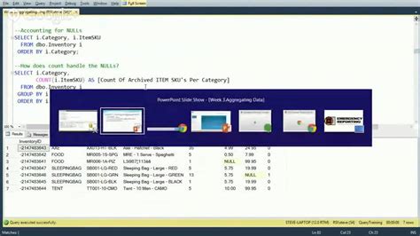 Sql Server Aggregate Functions And The Over Clause Youtube