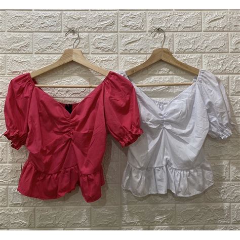 เสื้อแขนตุ๊กตา ทรงสวย เสื้อครอป เสื้อแฟชั่นน่ารักๆ Shopee Thailand