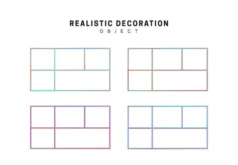 Premium Vector Set Grid Rectangle And Square Realistic 3d Shape Objects With Gradient
