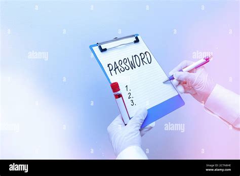 Writing Note Showing Password Business Concept For The Hidden Word Or