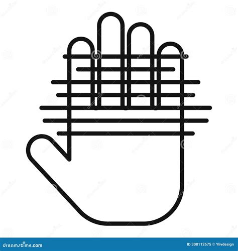Access Palm Icon Outline Vector Scanning Verification Stock Vector