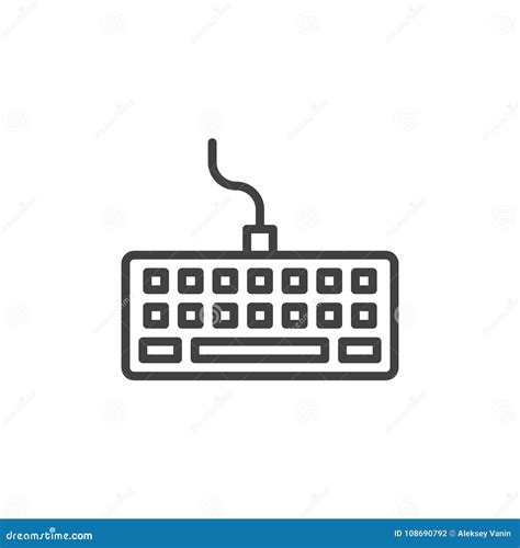 Computer Keyboard Line Icon Stock Vector Illustration Of Equipment Single 108690792