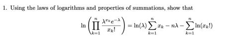 Solved Using The Laws Of Logarithms And Properties Of